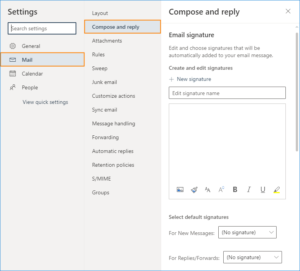 Erstellen und Ändern von E-Mail-Signaturen in Outlook im Web