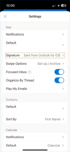 Einrichten einer E-Mail-Signatur in Outlook für iOS