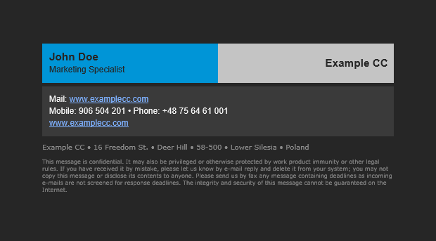 Blocks simple - Email signature template