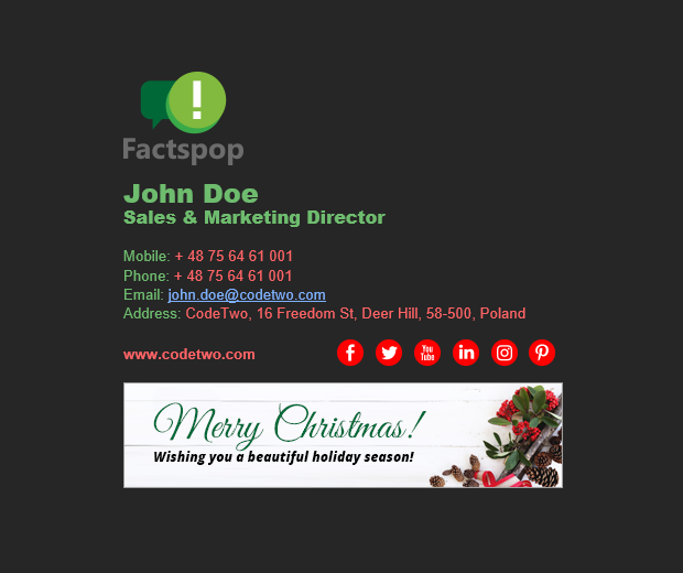 Christmas email sigature template 1 - free download and use