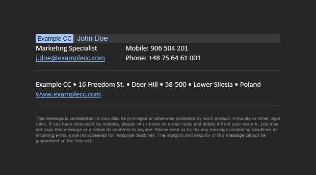 Navy blue simple - Email signature template