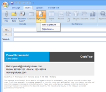 HTML email signature setup in Outlook 2007