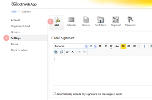 How to add or change an HTML email signature in OWA 2010