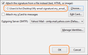 How to set up email signature in Thunderbird