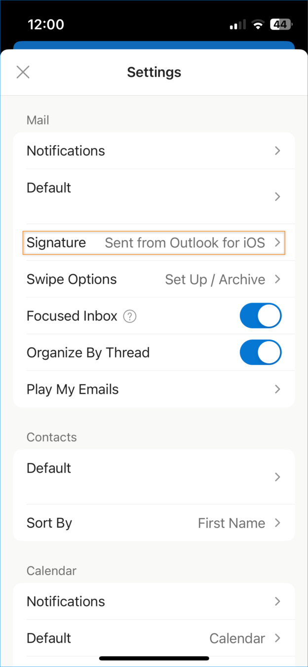How to set up an email signature in Outlook for iOS