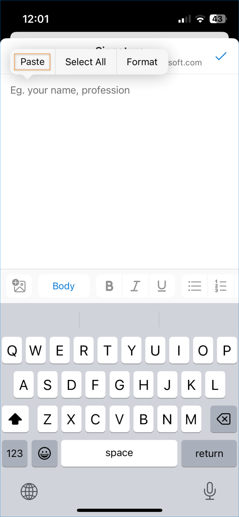 How to set up an email signature in Outlook for iOS
