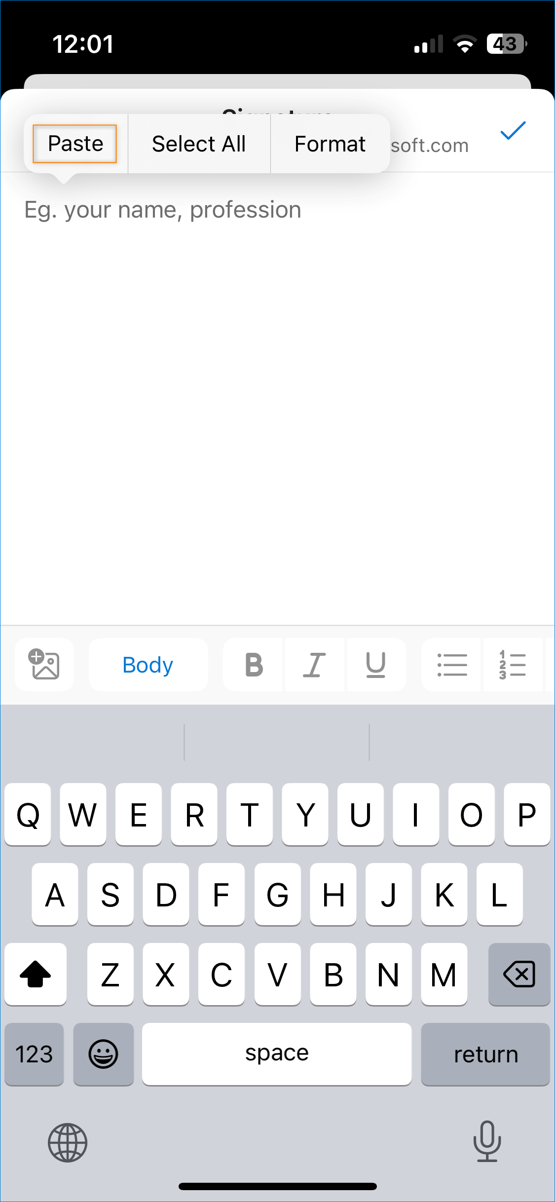How to set up an email signature in Outlook for iOS