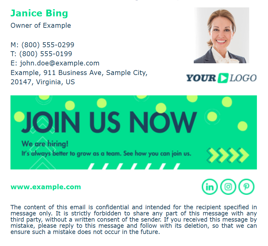 Email signature for a business owner - make your signatures great