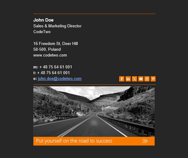 Road - Email signature template