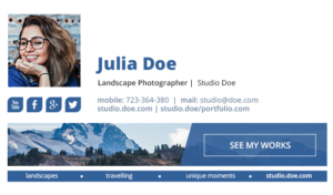 Email signature for a photographer - how to promote yourself
