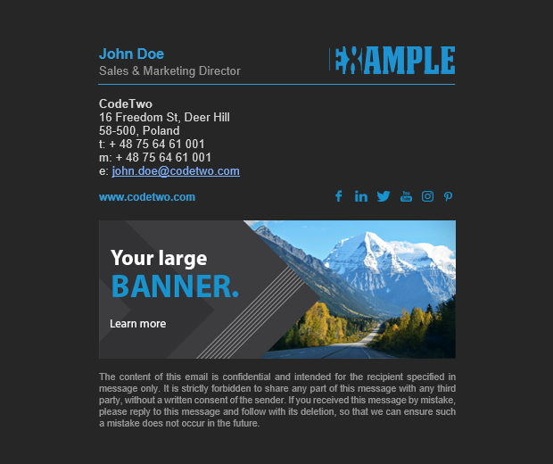 All inclusive - Free email signature template
