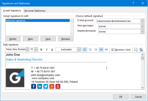 How to create and set up an email signature in Outlook 2019?