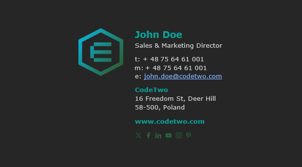 Plain text 2 with logo - Mail-Signatures.com