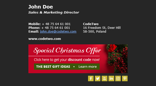 Christmas email signature template 2 - download for free