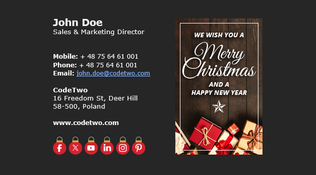 Christmas email signature template 3 - free download
