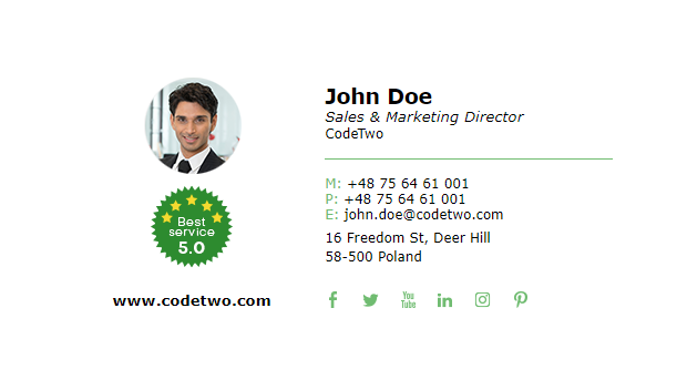 Free Email Signature With Best Service Badge Mail Signatures