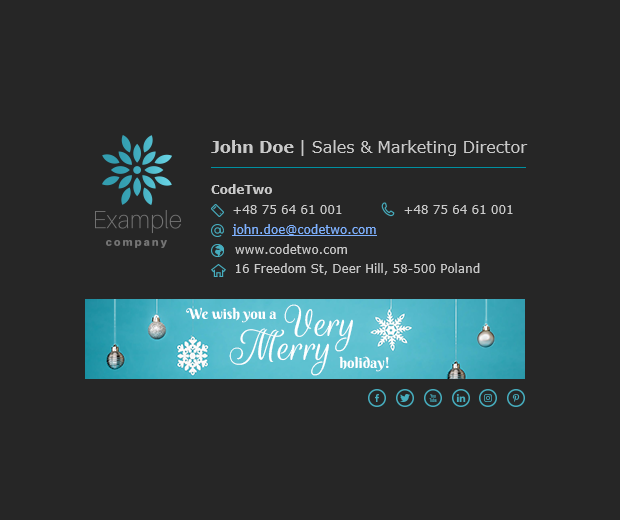 Holiday signature template - It’s snowing - Mail-Signatures.com