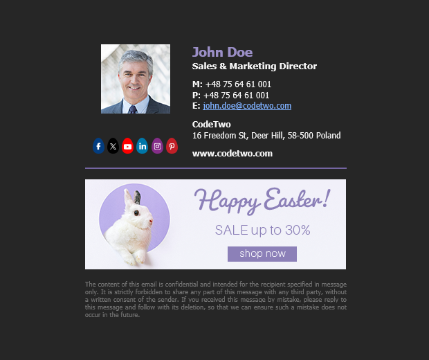 Spring signature template – Egg hunting - Mail-Signatures.com
