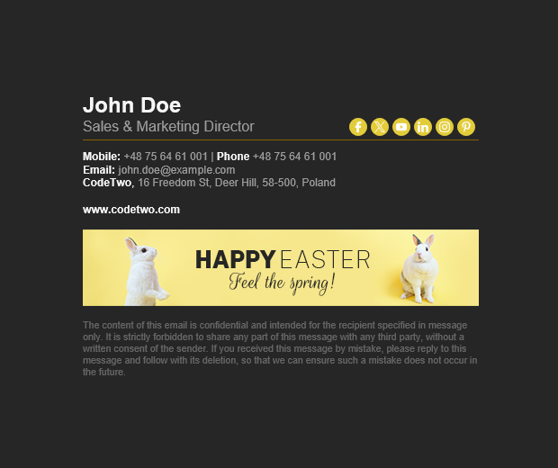 Spring signature template – Bunny-tastic Easter - Mail-Signatures.com