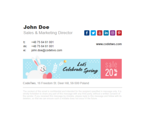 Fresh delivery of free Easter and spring email signature templates