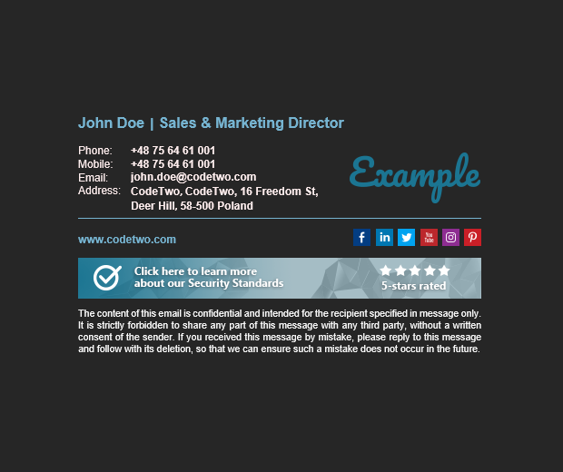 Free signature template - Top Security