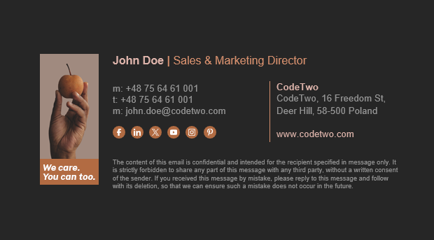 Free email signature inspiration - Vertical Style