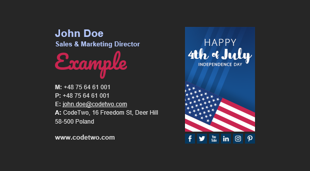 Happy 4th of July signature template – Vertical style - Mail-Signatures.com