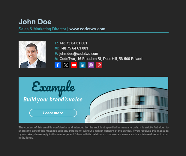 Brand’s voice - free email signature template to download or edit online