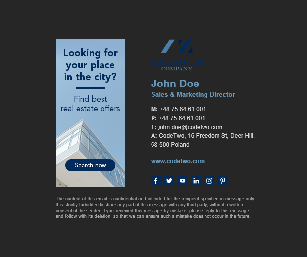 Professional email signature - Big city style free template