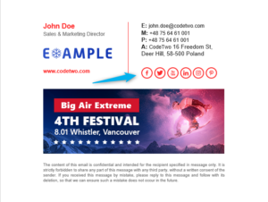 Social media icons in email signatures - free download