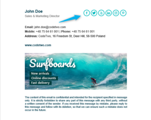 Social media icons in email signatures - free download