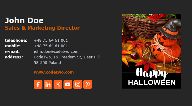 Free Happy Halloween email signature template