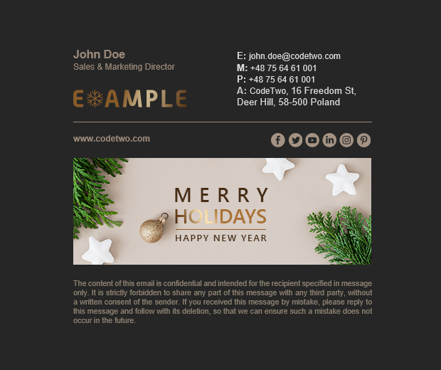 Free Christmas Email Signature Elegant Warm Mail Signatures