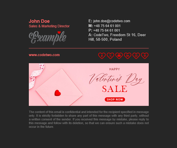 Free Happy Valentine's Day email signature template - Mail-Signatures.com