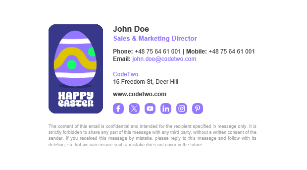 Fresh delivery of free Easter and spring email signature templates
