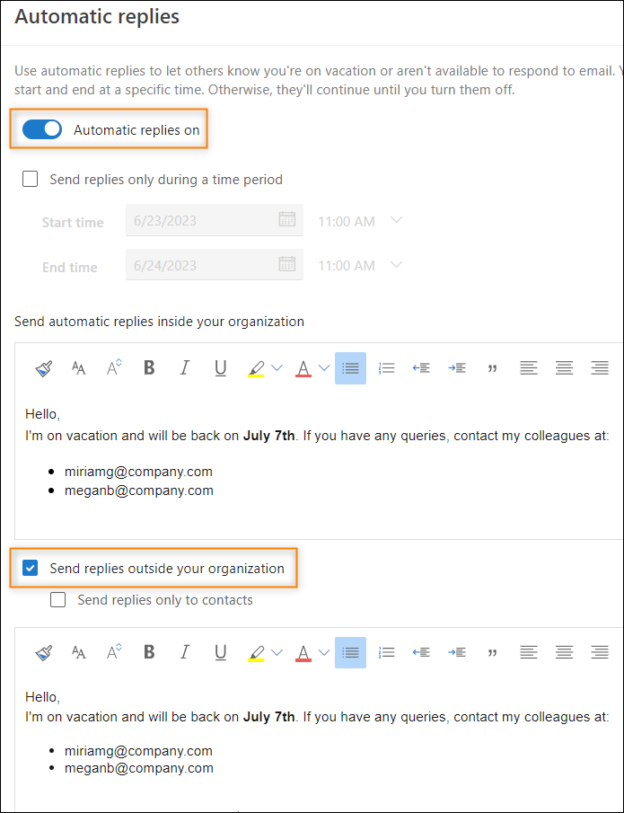 How to set up out of office email signature