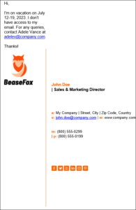 How to set up out of office email signature