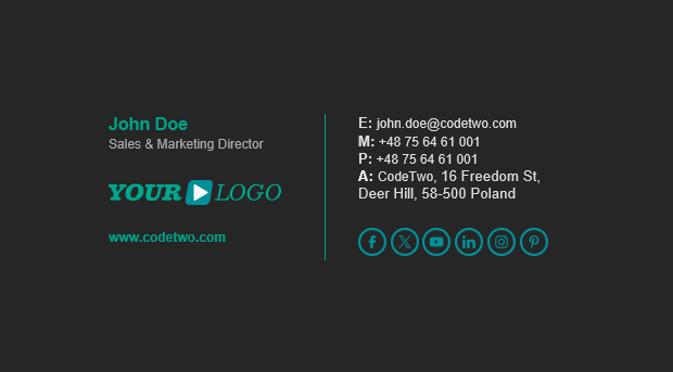 Two-column minimalist - Mail-Signatures.com