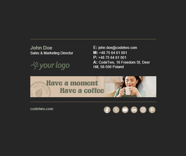 Organic email signature template - Mail-Signatures.com