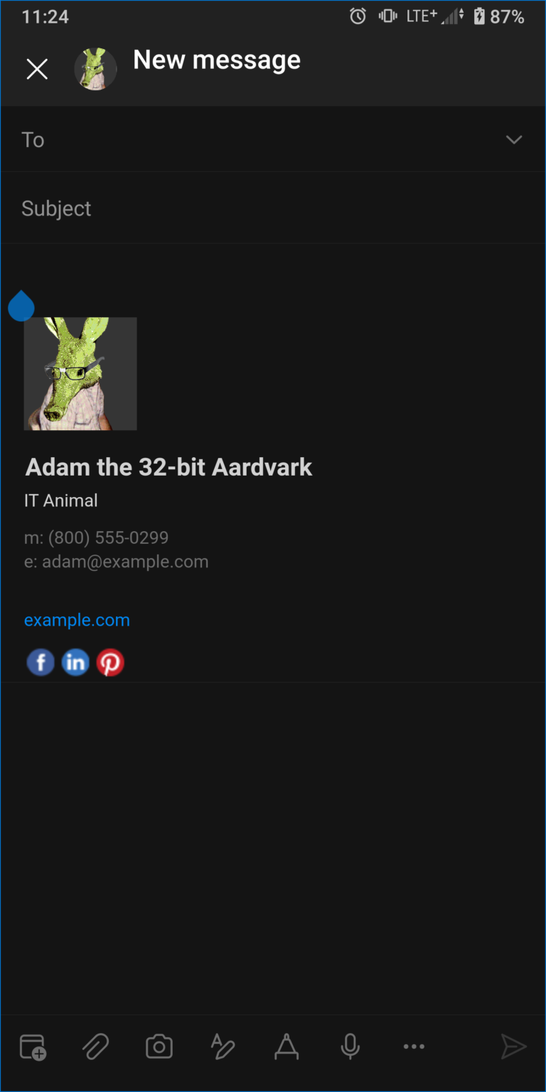 How to add a pro email signature in Outlook for Android