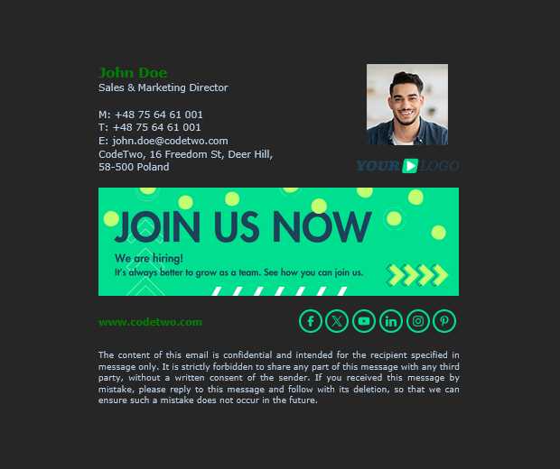 Professional HR email signature template - Mail-Signatures.com