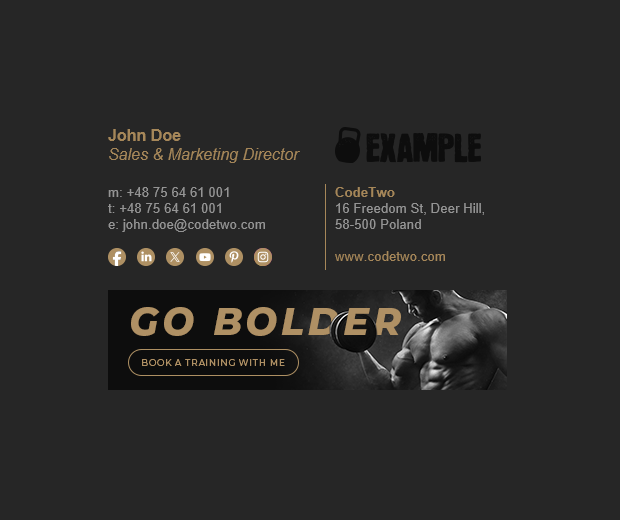 Free dark and elegant personal email signature - Mail-Signatures.com