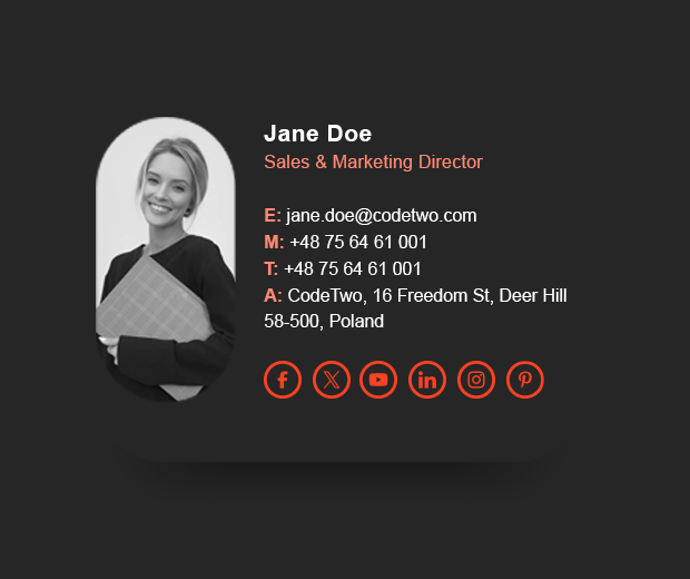 Personal business card - a great email signature template