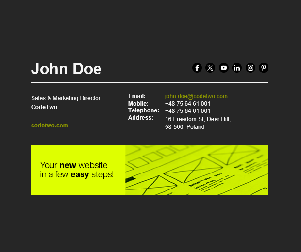 Freelancer's best friend - free email signature design