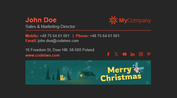 Let It Snow - free holiday email signature template - Mail-Signatures.com