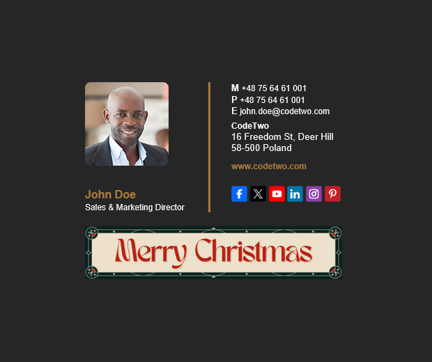 Christmas Canvas – easy email signature template - Mail-Signatures.com