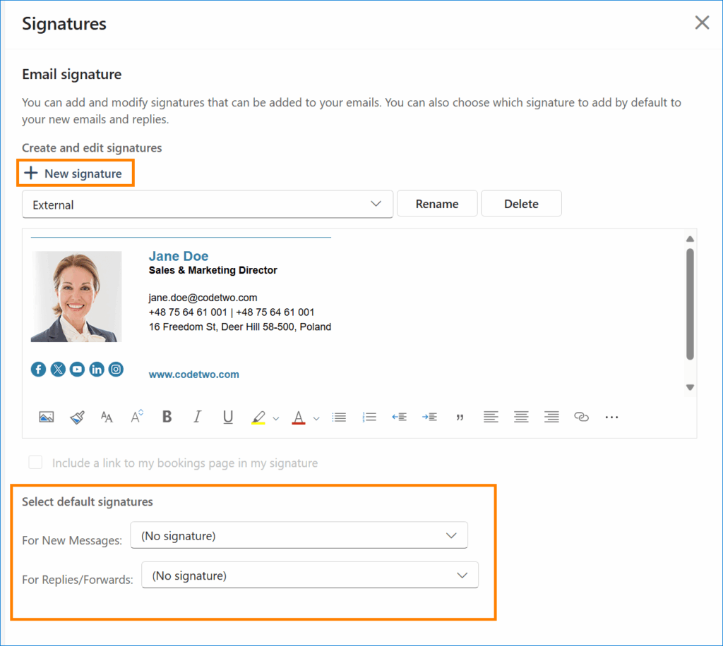 Learn how to update email signatures in OWA