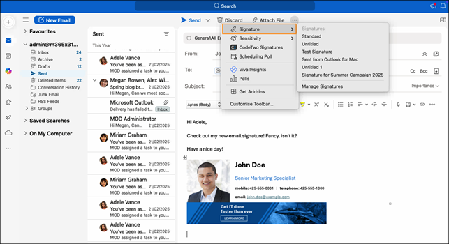 Create an email signature in Outlook for Mac in 10 steps