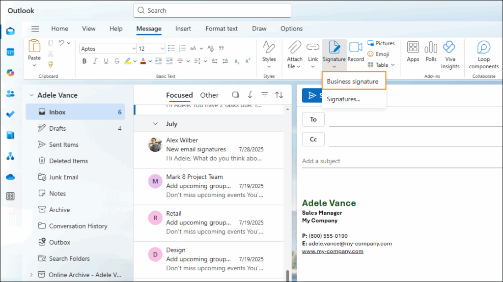 Best way to create an email signature for Outlook