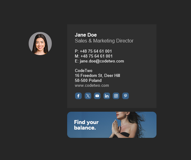 Balanced Marketing – a free signature template for marketers
